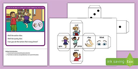 Eyfs Maths Counting Challenge Count The Action Dice Activity