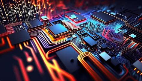 Premium AI Image Abstract Technology Background Chip Circuit CPU Motherboard Illustration