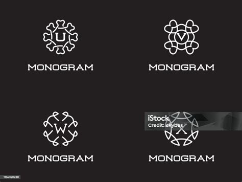 편지와 컴팩트 모노그램 디자인 템플릿의 집합입니다 벡터 일러스트 프리미엄 우아한 품질 0명에 대한 스톡 벡터 아트 및 기타 이미지 0명 골동품 교통 위반 티켓
