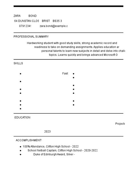 CV For 16 Year Old Examples Templates MyPerfectCV