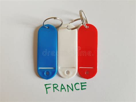 Three Colors Key Chains Forming The French Flag Flag Of France With