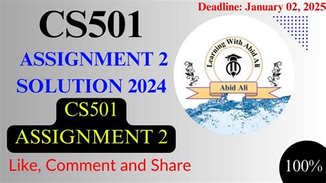 Cs501 Assignment 2 Cs501 Assignment 2 Solution 2024 Cs501 Assignment Solution 2024 File