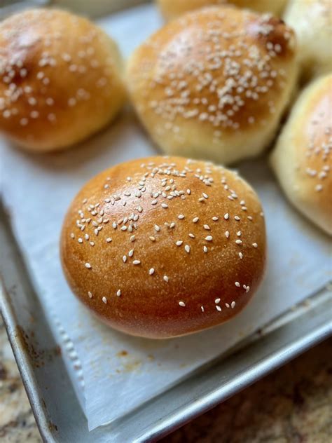 Sourdough Brioche Burger Buns Amy Bakes Bread