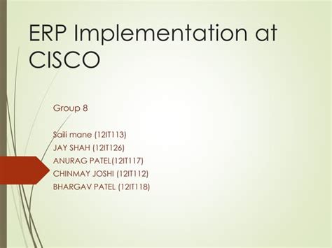 cisco erp implementation pptx