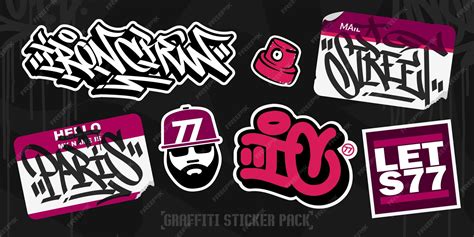 Premium Vector Abstract Colorful Urban Graffiti Style Sticker Bombing