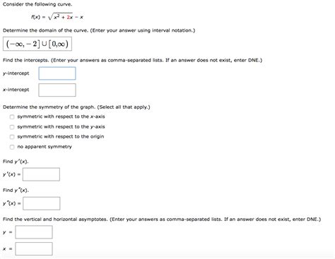 Solved Consider The Following Curve Fx X2 2x X