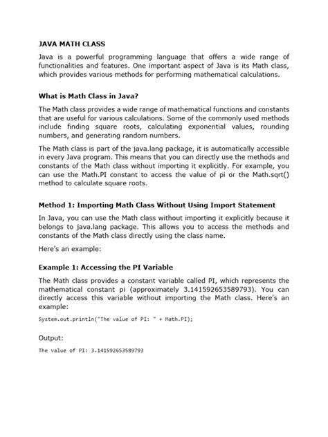 Topic 6 Math Class In Java Pdf Trigonometric Functions