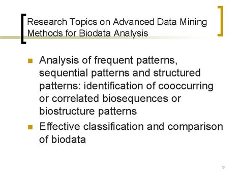 Survey Of Biodata Analysis From A Data Mining
