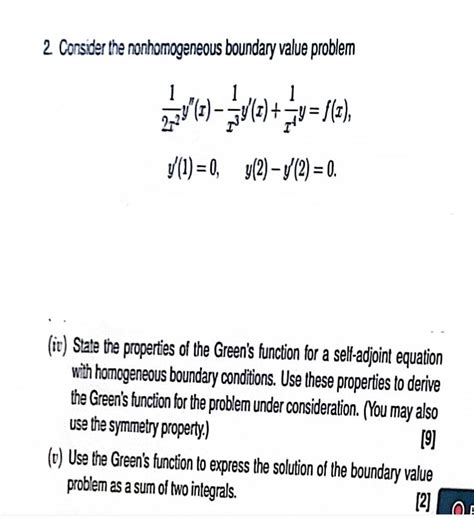 Solved 2 Consider The Nonhomogeneous Boundary Value Problem