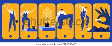 Set Ui Ux Design Mobile Mans Stock Vector Royalty Free