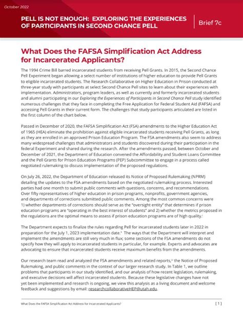 What Does The Fafsa Simplification Act Address For Incarcerated Applicants Cherp The