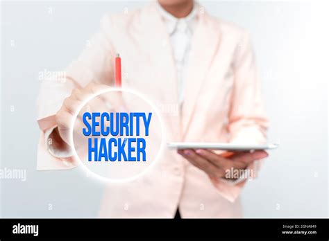 Text Sign Showing Security Hacker Word Written On Someone Who Explores