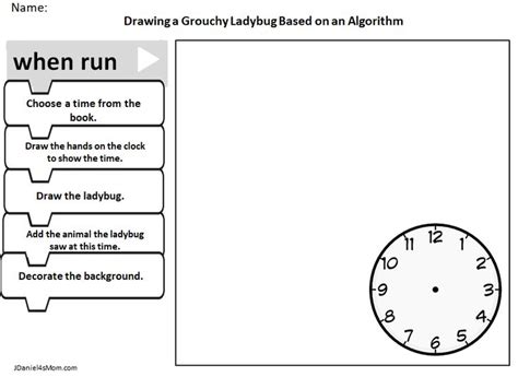 the grouchy ladybug hour of code algorithm drawing page jdaniel4s mom