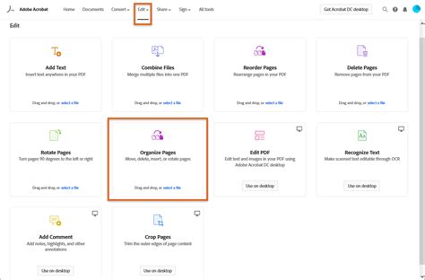how to organize pages in a pdf online