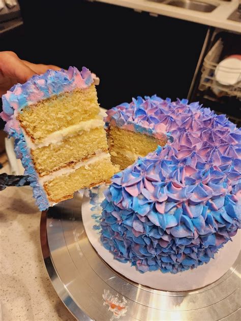 Attempt At A Hydrangea Cake Rcakedecorating