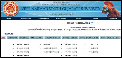 Vnsgu Sem 1 Result 2021download Ba Bsc Bcom Semester 1 Results Vnsguhow To Check Vnsgu Ba Bsc