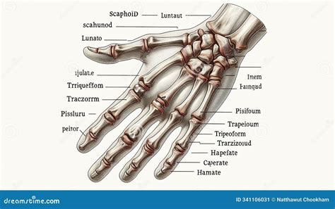 Anatomical Diagram Of Human Hand Bones And Joints Stock Illustration Illustration Of Hand