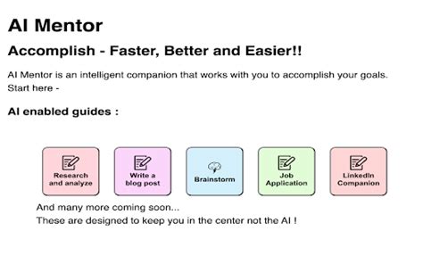 Ai Mentor Chrome Extension Personal Ai Assistant For Productivity Tasks Tyy Ai Tools