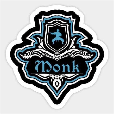 Dandd Monk Class Crest Monk Class Sticker Teepublic