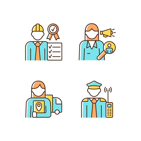 Staff Of Company Rgb Color Icons Set 3685642 Vector Art At Vecteezy