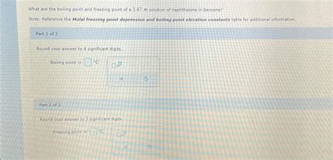 Solved What Are The Boiling Point And Freezing Point Of A Chegg