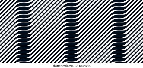 Geometric Wavy Lines Seamless Pattern Vector Stock Vector Royalty Free 2113029215 Shutterstock