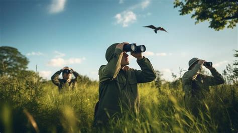 Premium Ai Image A Photo Of A Class Using Binoculars For Birdwatching