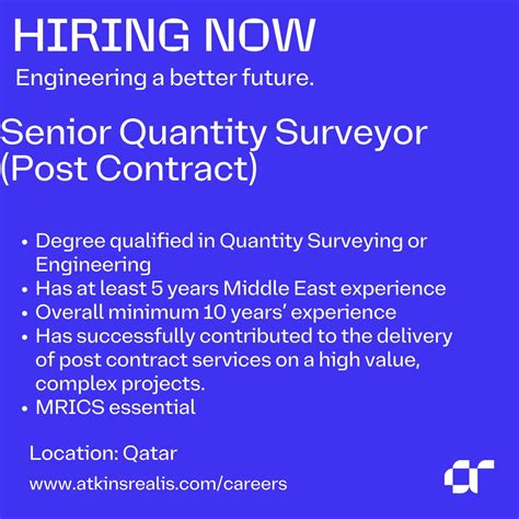 Engr Mohammed Taqi Qs Aiiqs On Linkedin Qsjobs Hiringalert