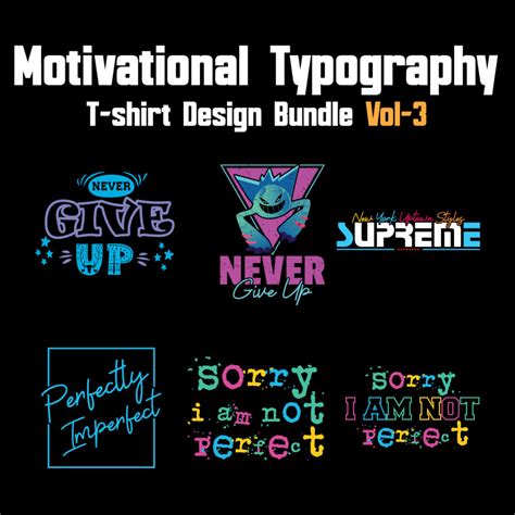 Motivational Typography T Shirt Design Bundle Vol 3 Masterbundles