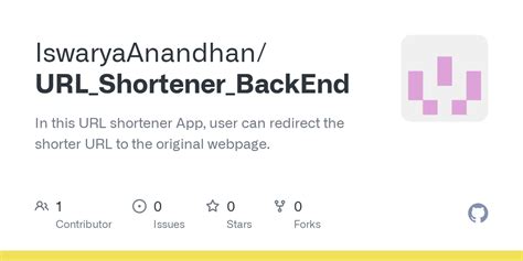 Github Iswaryaanandhanurlshortenerbackend