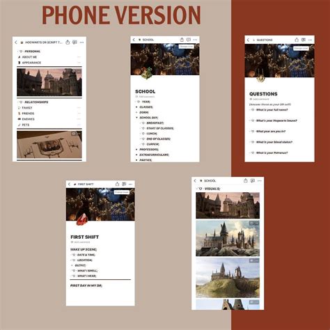 Hogwarts DR Shifting Script Template Shifting Script Notion Template Shifting Script Template