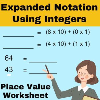 Expanded Notation Using Integers Worksheets Place Value Worksheets
