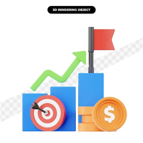 Premium Psd 3d Rendering Chart Goals Illustration
