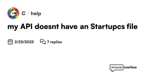 my api doesn t have an startup cs file c