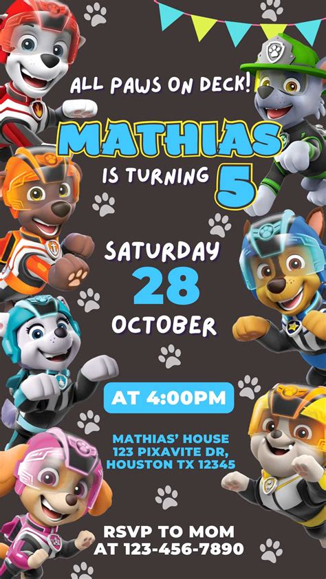 Handmade Paw Patrol Invitations Diy Paw Patrol Birthday Invitation