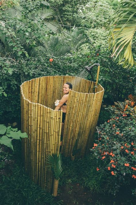 Bamboo Jungle Shower In 2025 Outdoor Shower Diy Outdoor Shower Inspiration Bamboo Outdoor