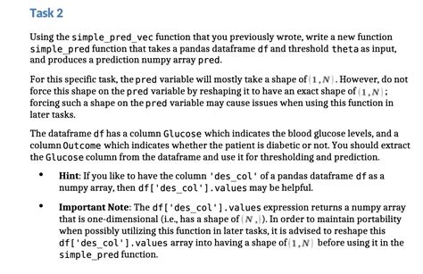 [solved] python programming task 2 using the simple pred vec function