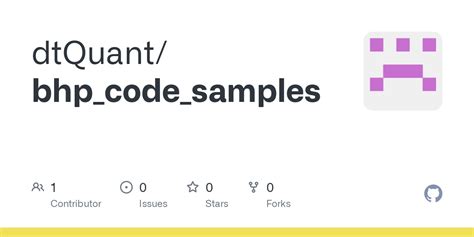 Github Dtquantbhpcodesamples