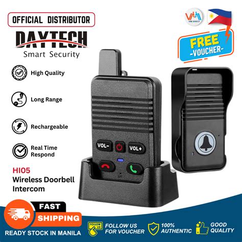 Daytech HI Full Duplex Two Way Intercom Waterproof Wireless Doorbell M Range Wireless