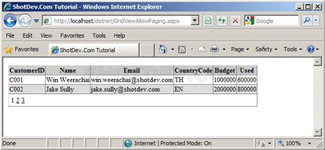 Asp Net Vb Net Gridview Allowpaging Pagination Shotdev
