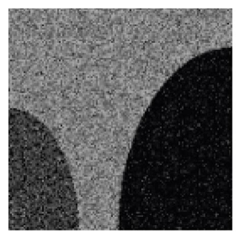 the segmentation results on st image with gaussian noise zero mean and