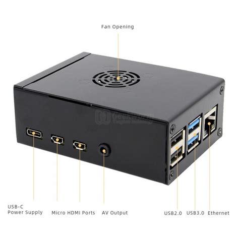 Raspberry Pi 4 Metallgehäuse Mit Kühlkörper Und Silent Lüfter