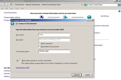 Setting Up PPPoE Session From A Windows Machine Towards A Cisco Router Cisco