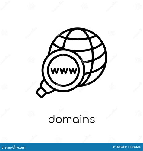 Domains Icon Trendy Modern Flat Linear Vector Domains Icon On W Stock Vector Illustration Of
