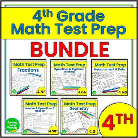4th Grade Math Test Prep Bundle Worksheets And Assessments Tpt