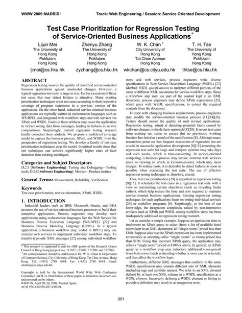 pdf test case prioritization for regression testing of service