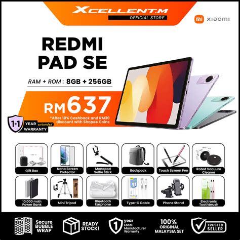 Redmi Pad Se Gb Ram Gb Rom Original Xiaomi Malaysia Shopee Malaysia