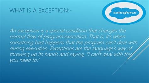 Introduction To Exception Handling In Apex Ppt