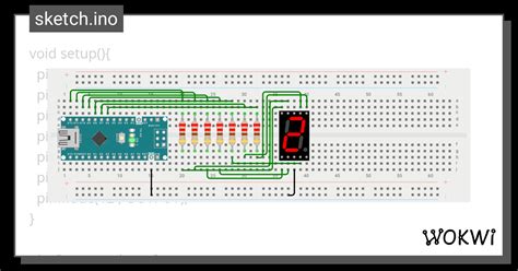 Contador Display 7 Segmentos Con PinMode Wokwi Arduino And ESP32