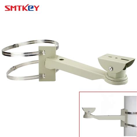Universal Surveillance Pole Mounting Bracket For Cctv Camera Outdoor Housing Bracket With Ring